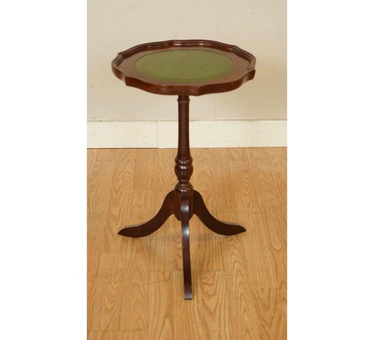Vintage Bevan Funnell Green Leather Top Plant End Side Table Stand For ...