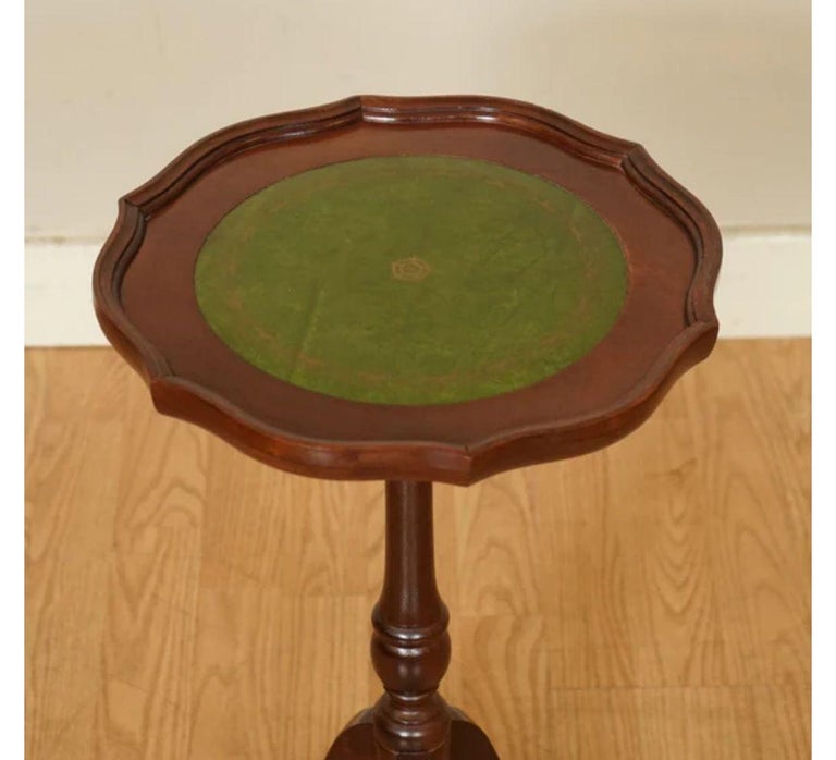 Vintage Bevan Funnell Green Leather Top Plant End Side Table Stand For ...