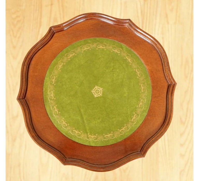 Vintage Bevan Funnell Green Leather Top Plant End Side Table Stand For ...