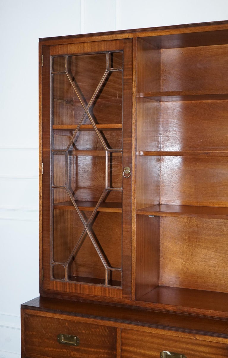 Vintage Bevan Funnell Military Campaign Bookcase with Embossed Leather ...
