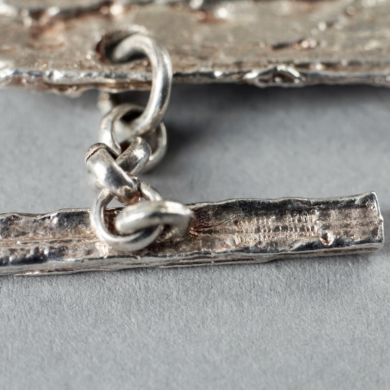 Vintage BICHE de BERE Jagged Textured Wide Statement Silver Cuff ...