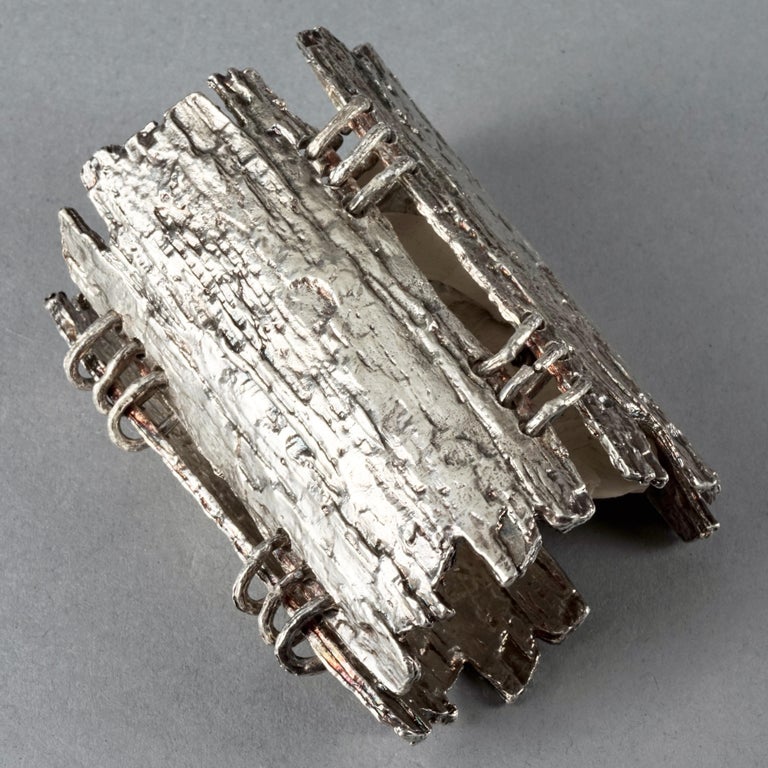 Vintage BICHE de BERE Jagged Textured Wide Statement Silver Cuff ...