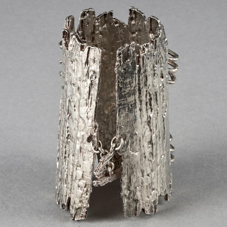 Vintage BICHE de BERE Jagged Textured Wide Statement Silver Cuff ...