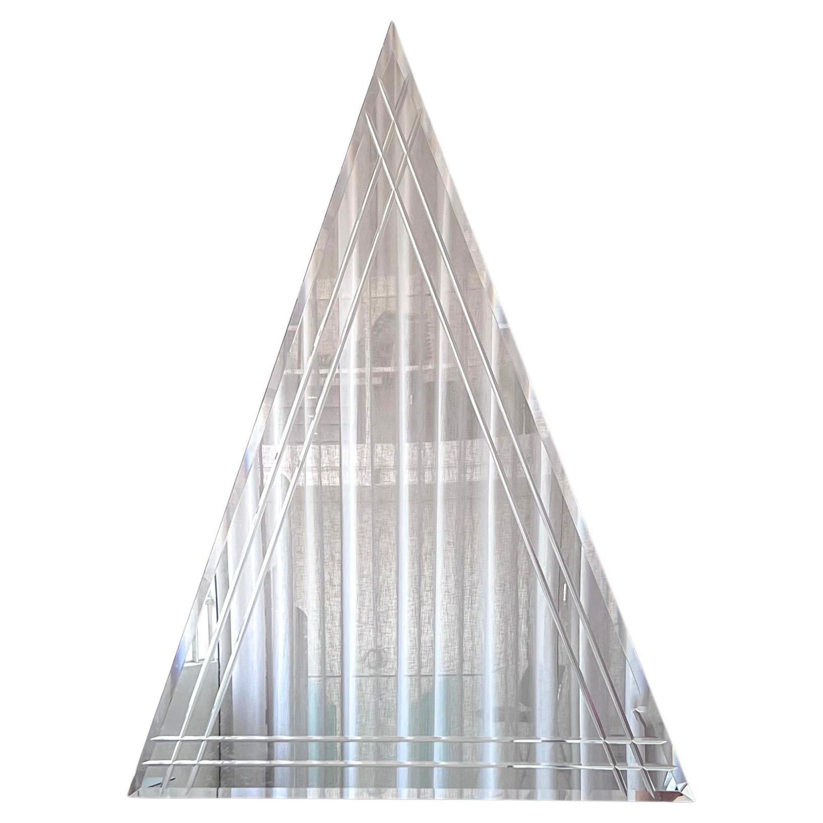 Vintage Big Triangular Wall Mounted Mirror with Beveled Decoration For ...