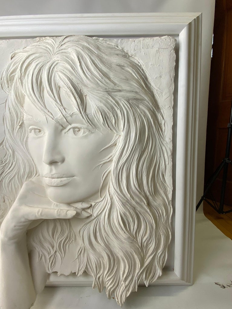 Vintage Bill Mack Large Bonded Sand Relief Sculpture Hand Signed Female ...