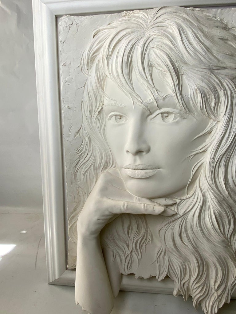 Vintage Bill Mack Large Bonded Sand Relief Sculpture Hand Signed Female ...