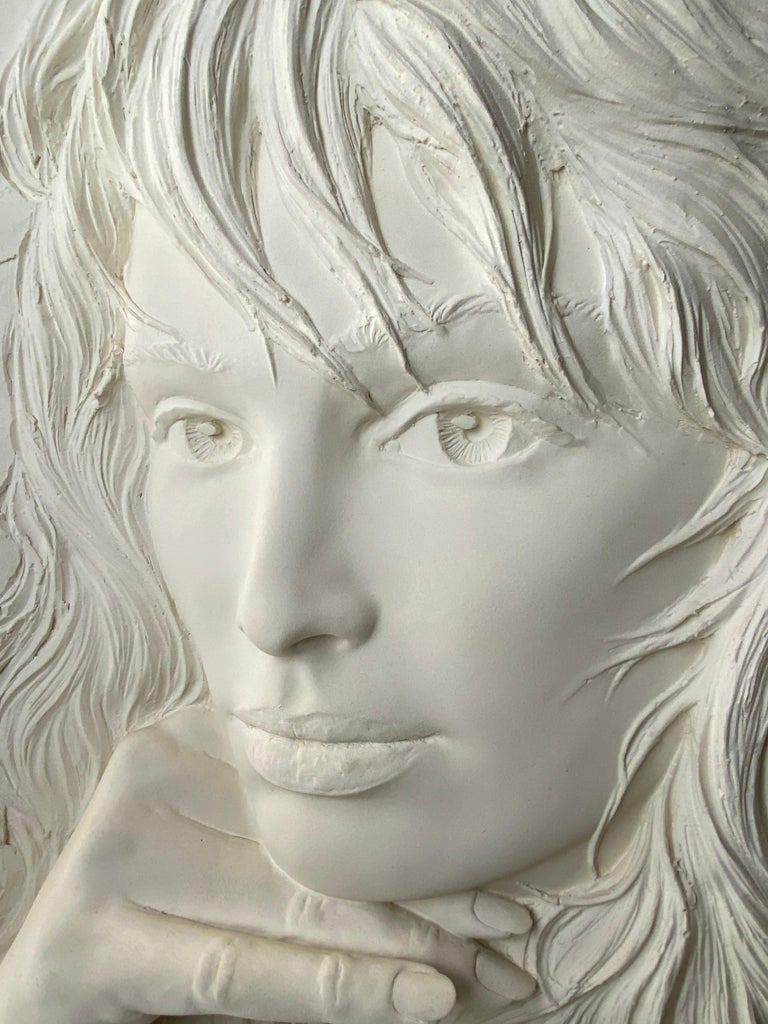 Vintage Bill Mack Large Bonded Sand Relief Sculpture Hand Signed Female ...