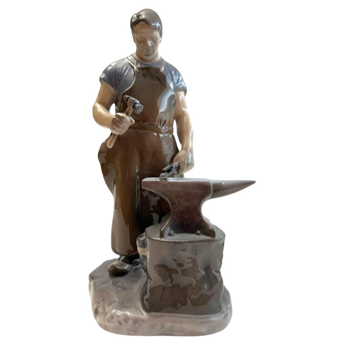 Vintage Bing and Grondahl (Alex Locher) Porcelain “Blacksmith” Figurine ...
