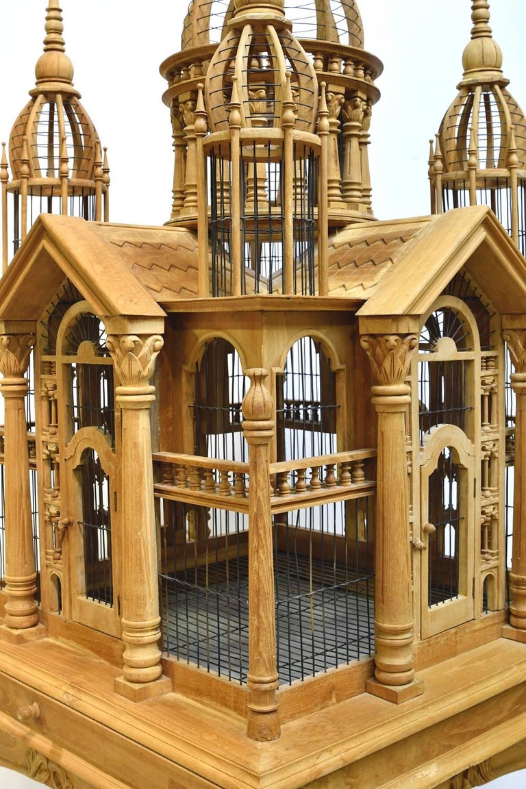 Vintage Bird Cage in Teak Wood with Teak Table Base at 1stDibs | teak ...