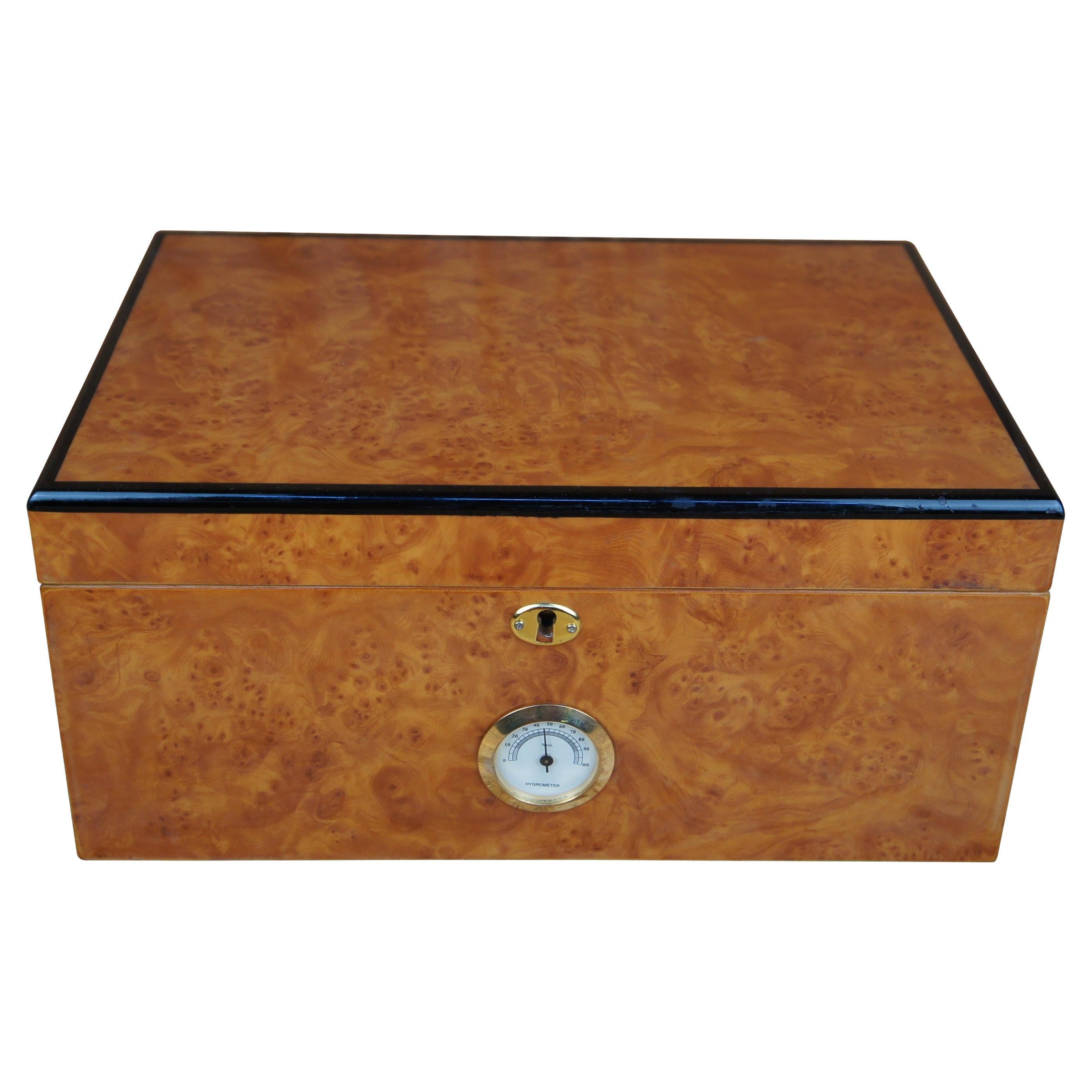 Vintage Birdseye Maple Cedar Lined Cigar Tobacco Storage Humidor Box ...