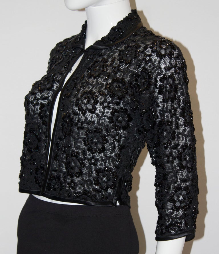Vintage Black Beaded Evening Jacket at 1stDibs | beaded evening jackets