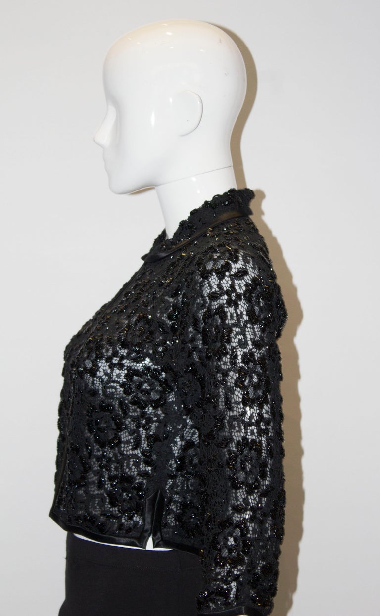 Vintage Black Beaded Evening Jacket at 1stDibs | beaded evening jackets