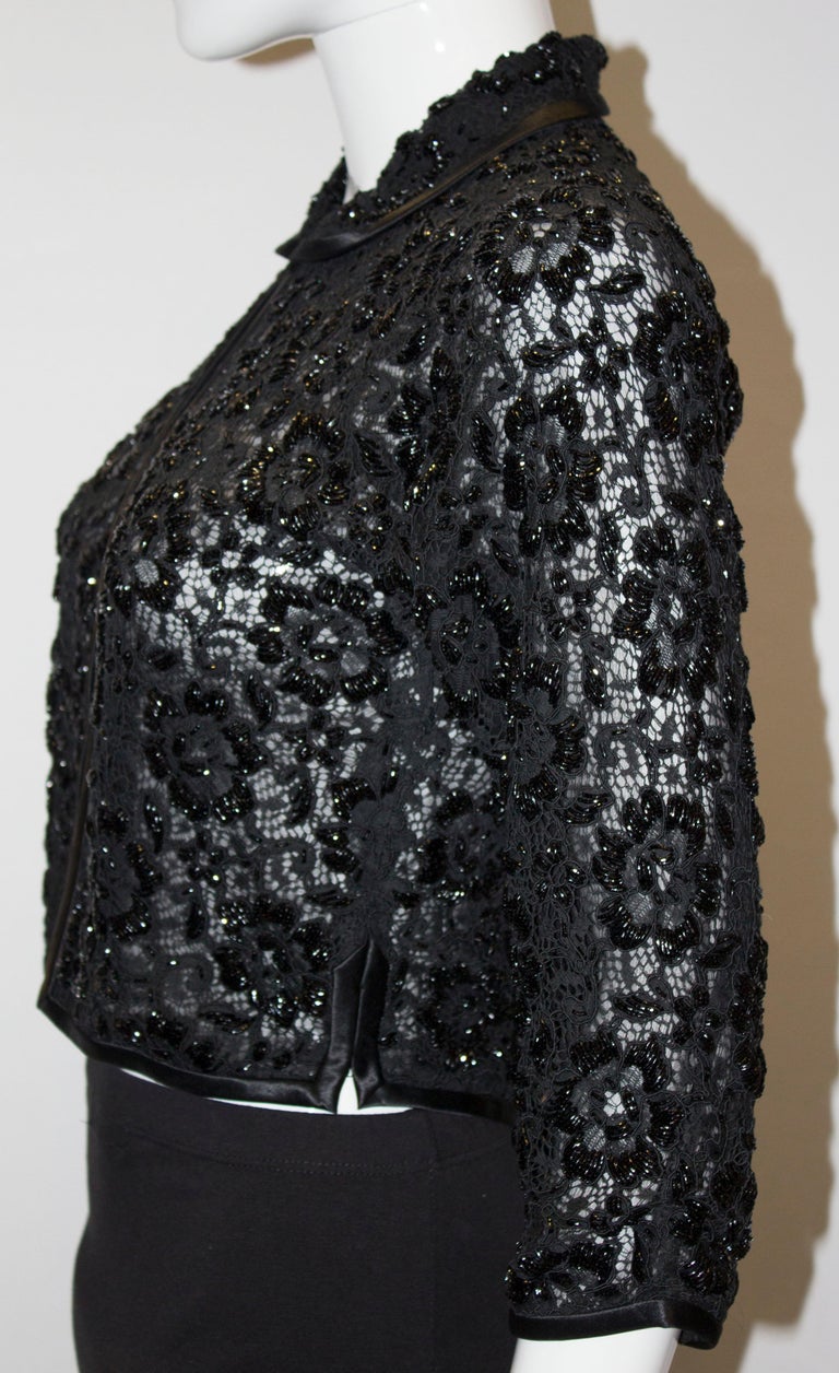 Vintage Black Beaded Evening Jacket at 1stDibs | beaded evening jackets