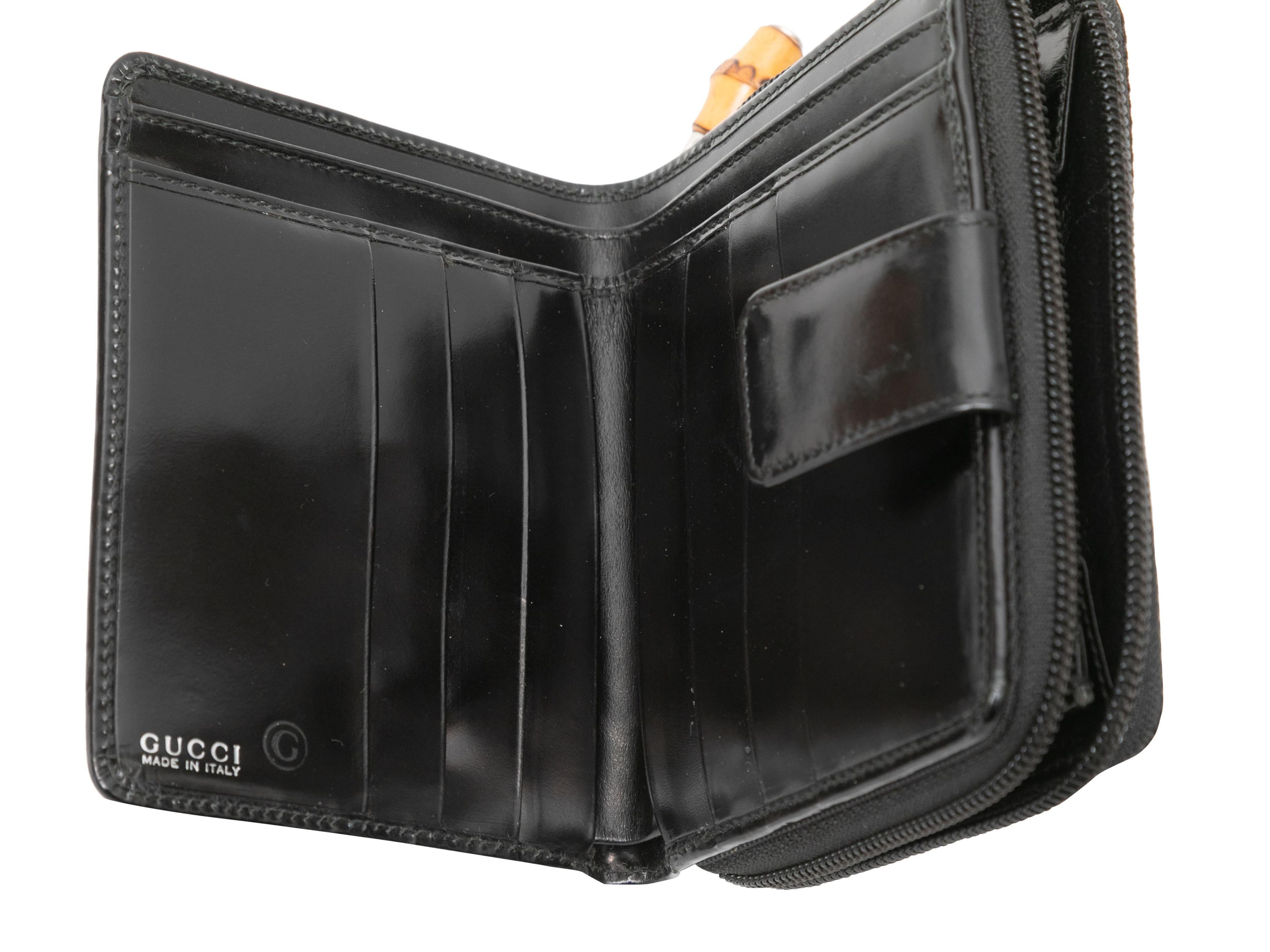 Vintage Black Gucci Patent Leather Zip Wallet For Sale at 1stDibs