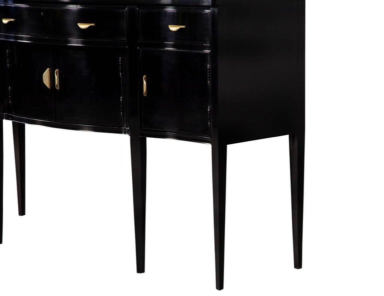 Vintage Black High Gloss Sideboard Buffet by Hickory Chair Co at ...
