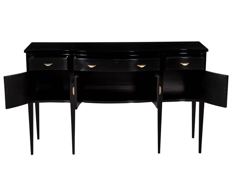 Vintage Black High Gloss Sideboard Buffet by Hickory Chair Co at ...