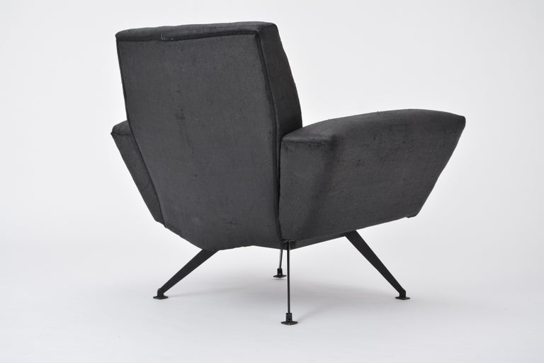 Vintage Black Italian Lounge Chair Model 548 by Lenzi, 1960s For Sale ...