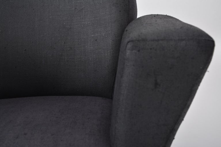 Vintage Black Italian Lounge Chair Model 548 by Lenzi, 1960s For Sale ...