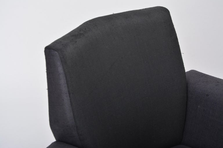 Vintage Black Italian Lounge Chair Model 548 by Lenzi, 1960s at 1stDibs