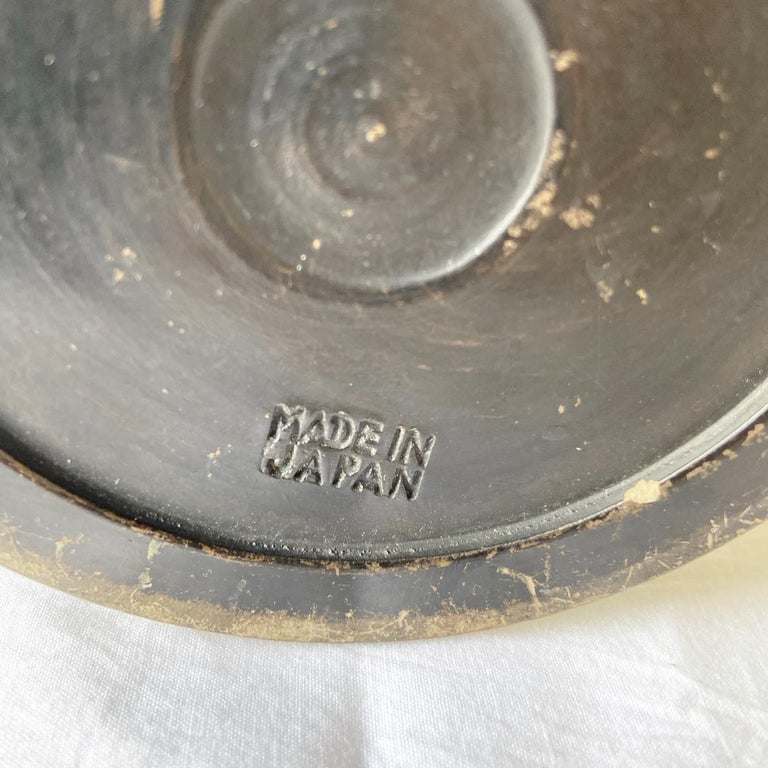 Vintage Black Japanese Tokanabe Pottery Vase For Sale at 1stDibs