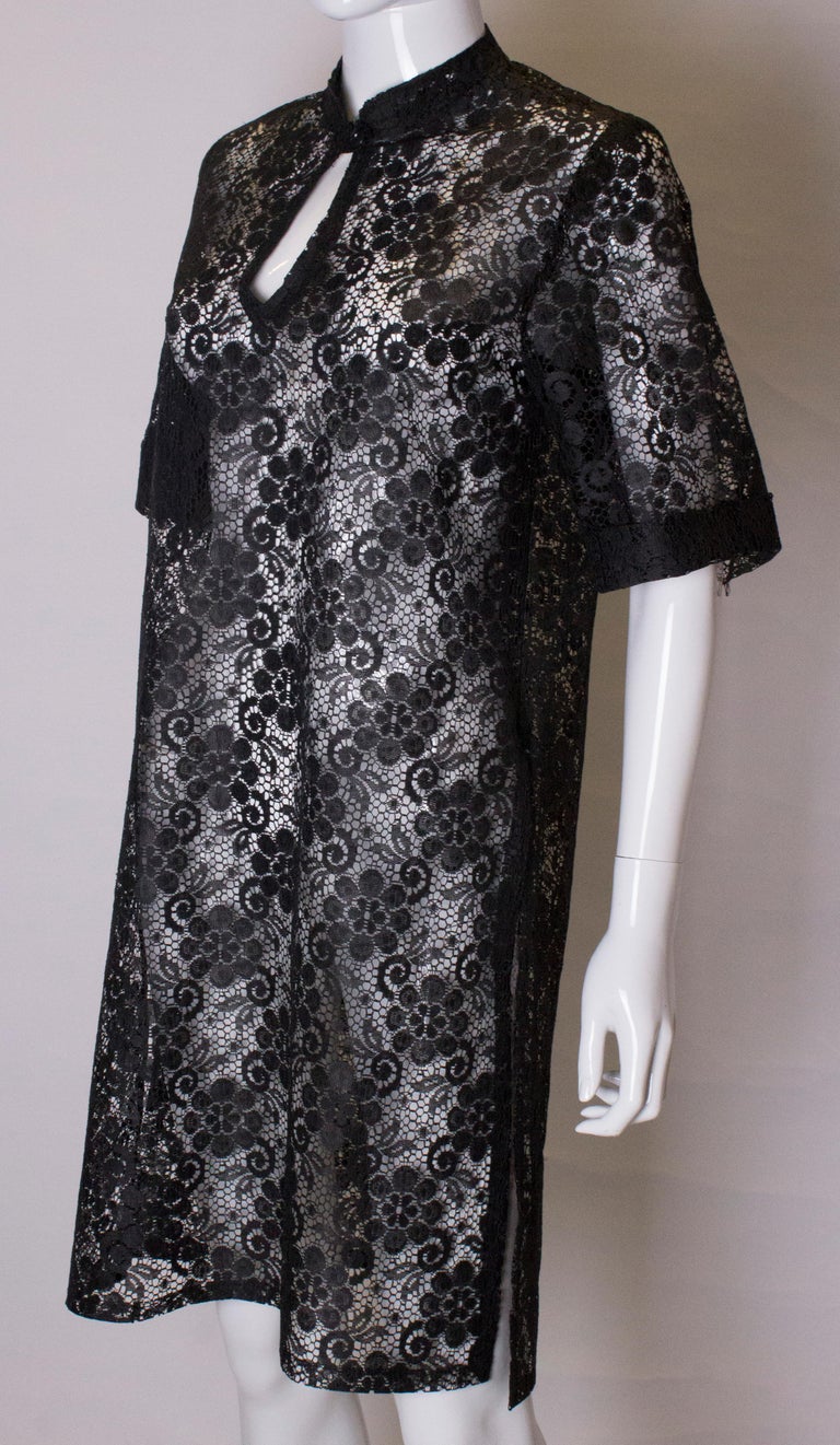 Vintage Black Lace Tunic For Sale at 1stDibs