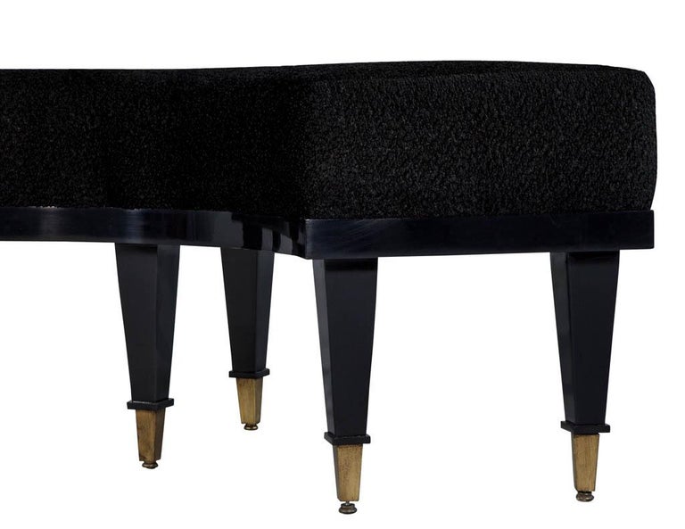 Vintage Black Lacquer Demilune Bench at 1stDibs | black lacquer bench