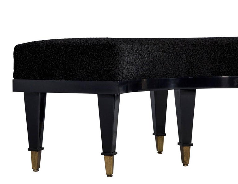 Vintage Black Lacquer Demilune Bench at 1stDibs | black lacquer bench