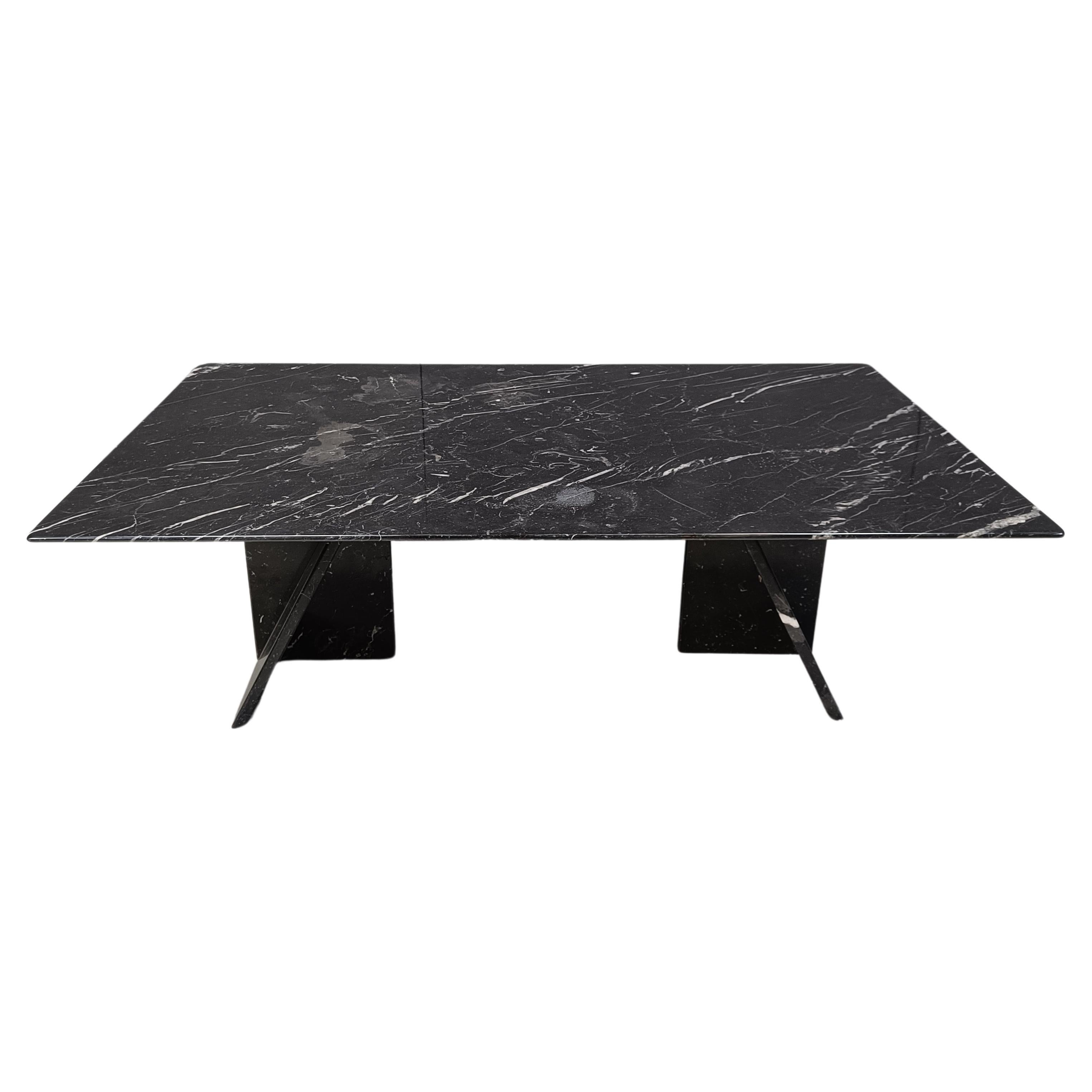 Vintage black marble coffee table, 1970s For Sale at 1stDibs