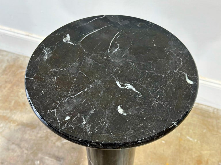 Vintage Black Marble Pedestal, Nero Marquina, Organic Neo-Classical ...