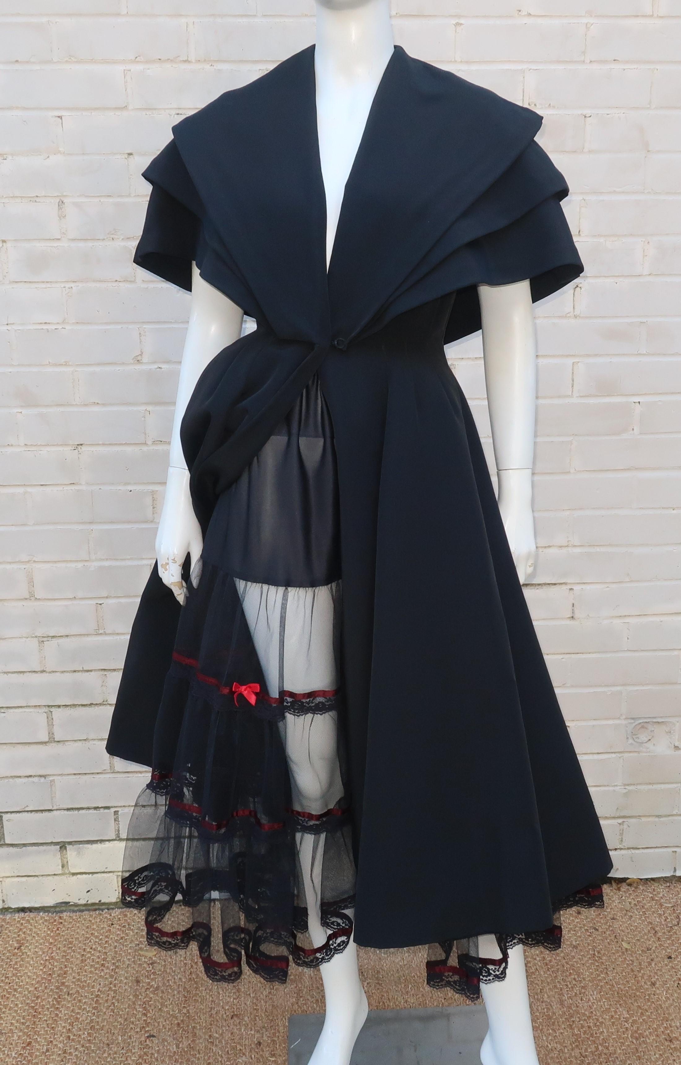 Vintage Black Net Tulle and Lace Crinoline Slip For Sale at 1stDibs ...