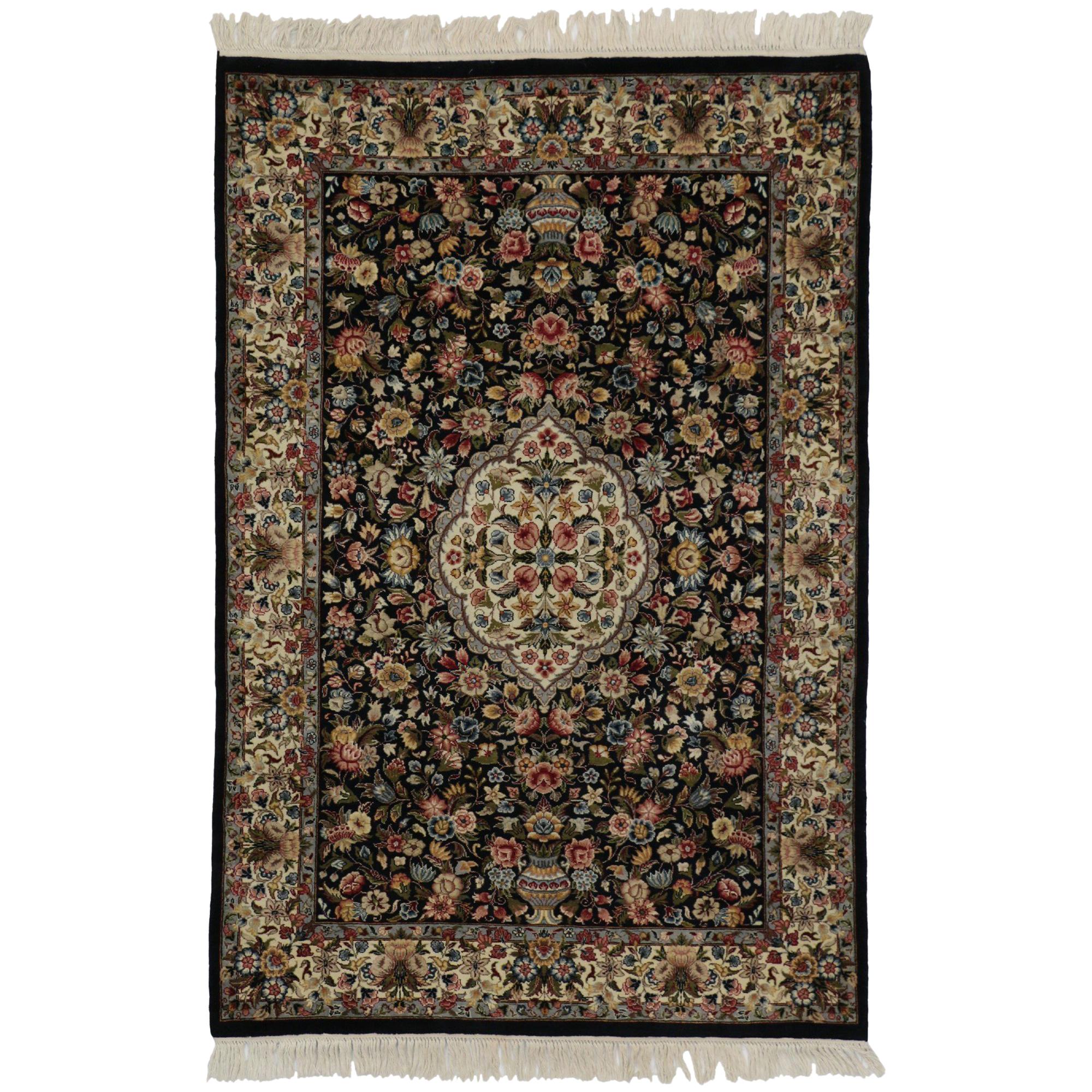 Vintage Pakistani Rug with Floral Bouquets and Persian Design For Sale ...