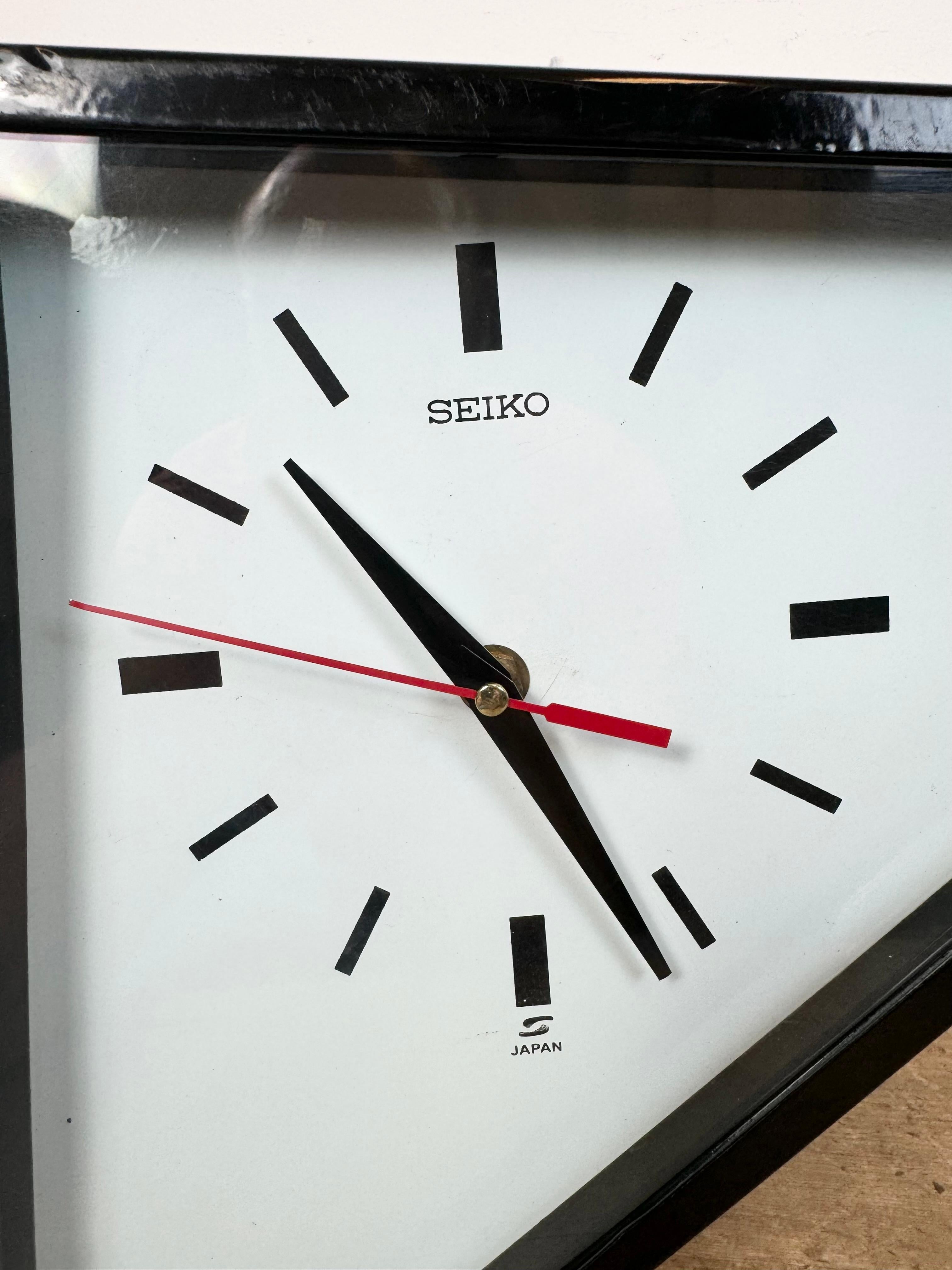 Vintage Black Seiko Maritime Double-Sided Wall Clock, 1970s For Sale at ...