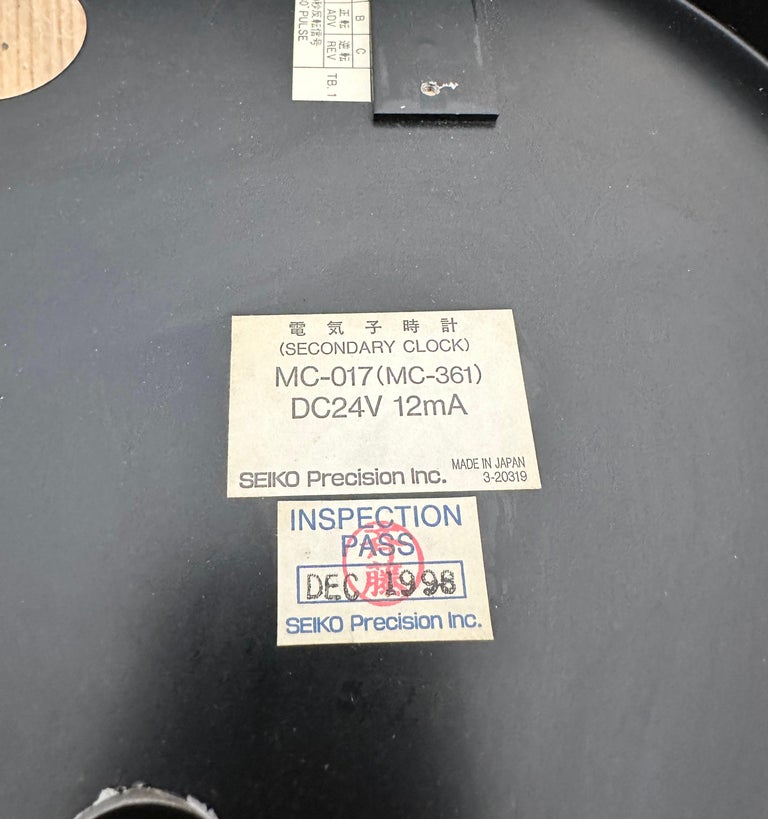 Vintage Black Seiko Navy Wall Clock, 1990s For Sale at 1stDibs