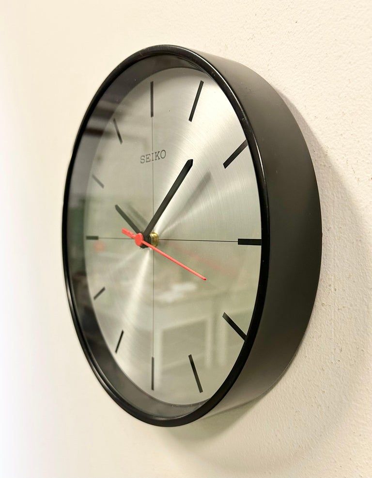 Vintage Black Seiko Navy Wall Clock, 1990s For Sale at 1stDibs