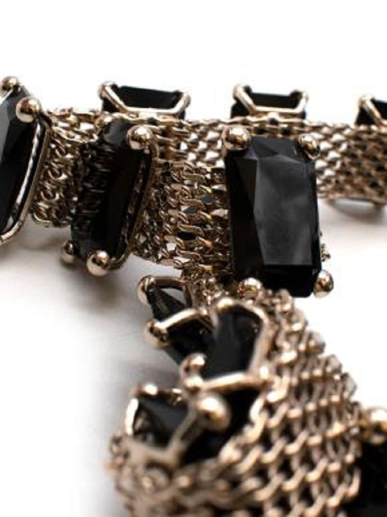 vintage black snakeskin chain and crystal strap baguette For Sale at ...