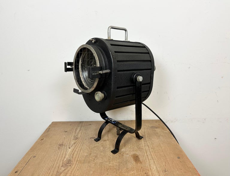 Vintage Black Theatre Spotlight Table Lamp, 1960s For Sale at 1stDibs