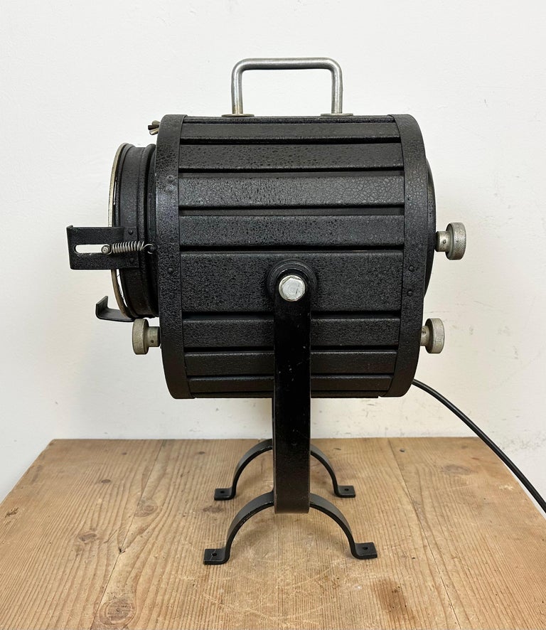Vintage Black Theatre Spotlight Table Lamp, 1960s For Sale at 1stDibs