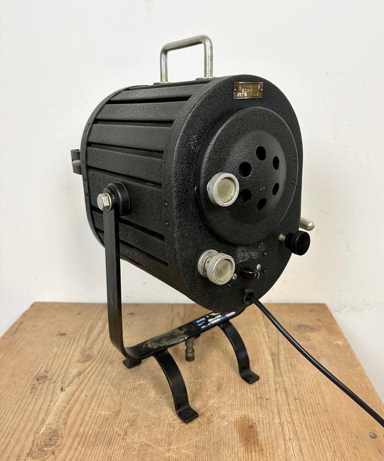 Vintage Black Theatre Spotlight Table Lamp, 1960s For Sale at 1stDibs