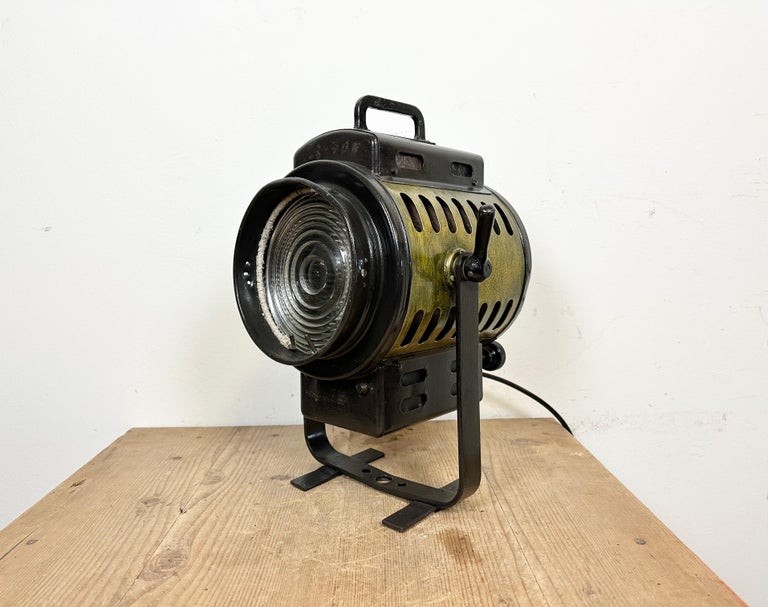 Vintage Black Theatre Spotlight Table Lamp, 1960s For Sale at 1stDibs