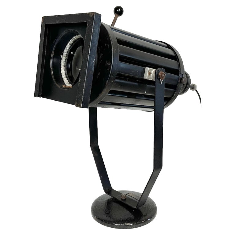Vintage Black Theatre Spotlight Table Lamp, 1960s For Sale at 1stDibs
