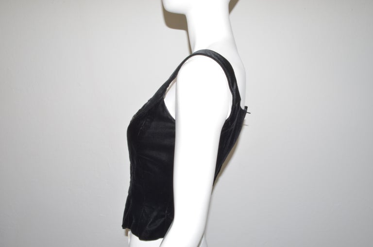 Vintage Black Velvet Bead Embellished Corset Top At 1stdibs Vintage