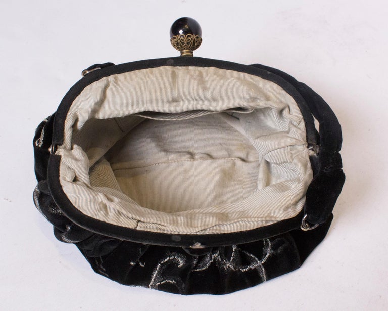Vintage Black Velvet Handbag at 1stDibs | black velvet purse, vintage ...