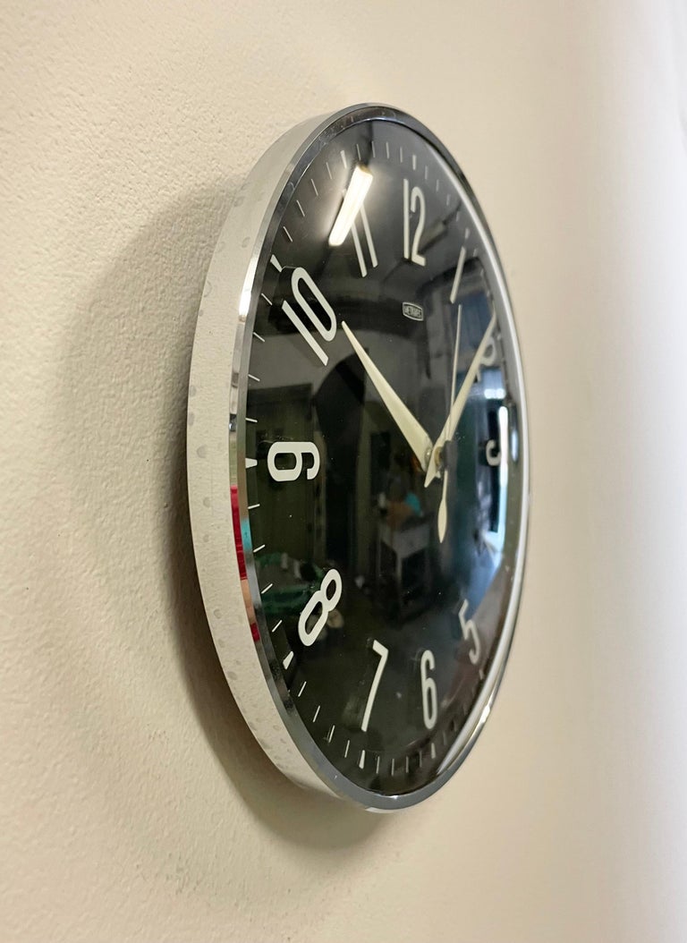 Vintage Black Wall Clock from Metamec, 1970s at 1stDibs
