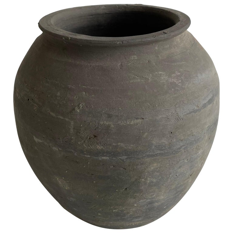 Vintage Black Weathered Clay Pottery at 1stDibs
