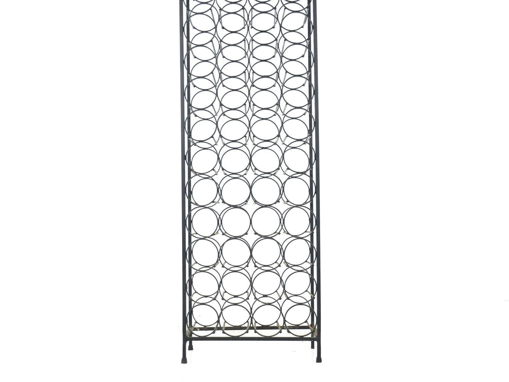Vintage Black Wrought Iron 67-Bottle Wine Rack by Arthur Umanoff, circa ...