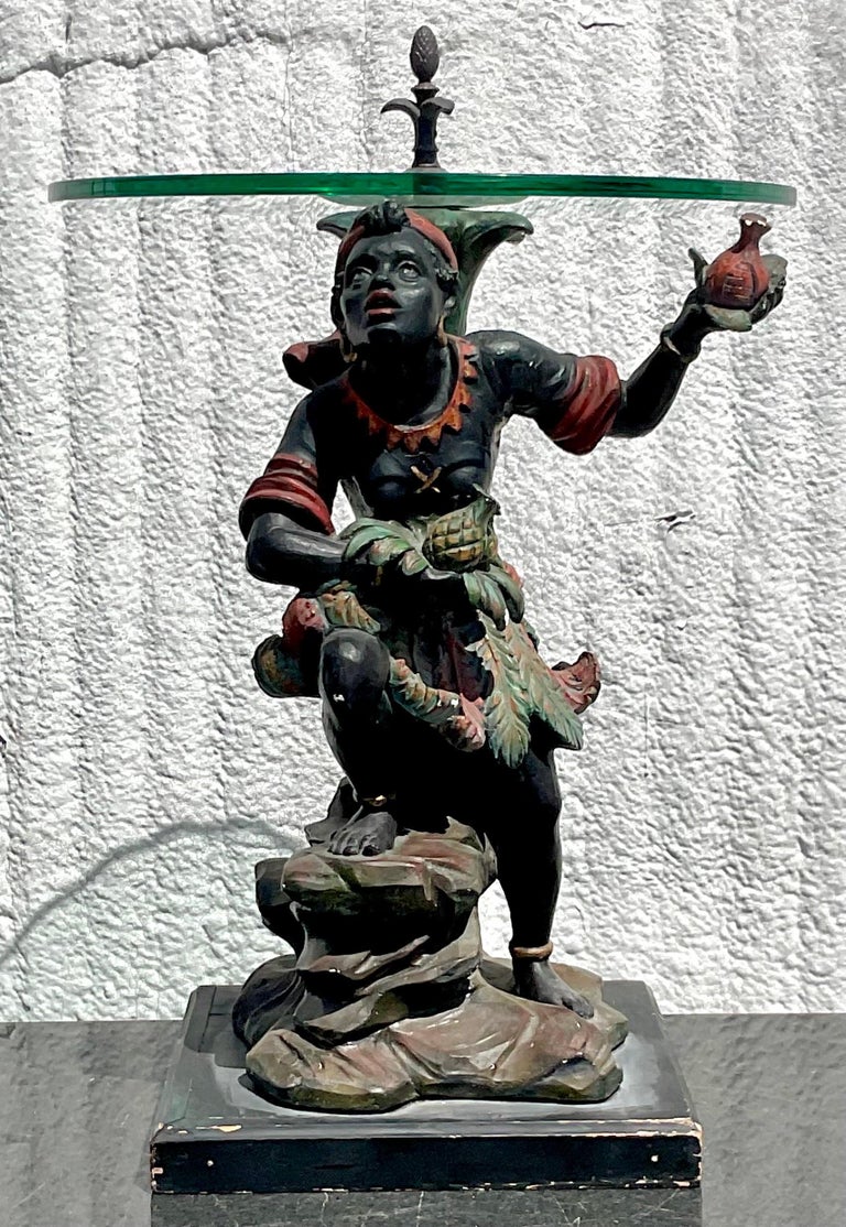 Vintage Blackamoor Side Table For Sale at 1stDibs