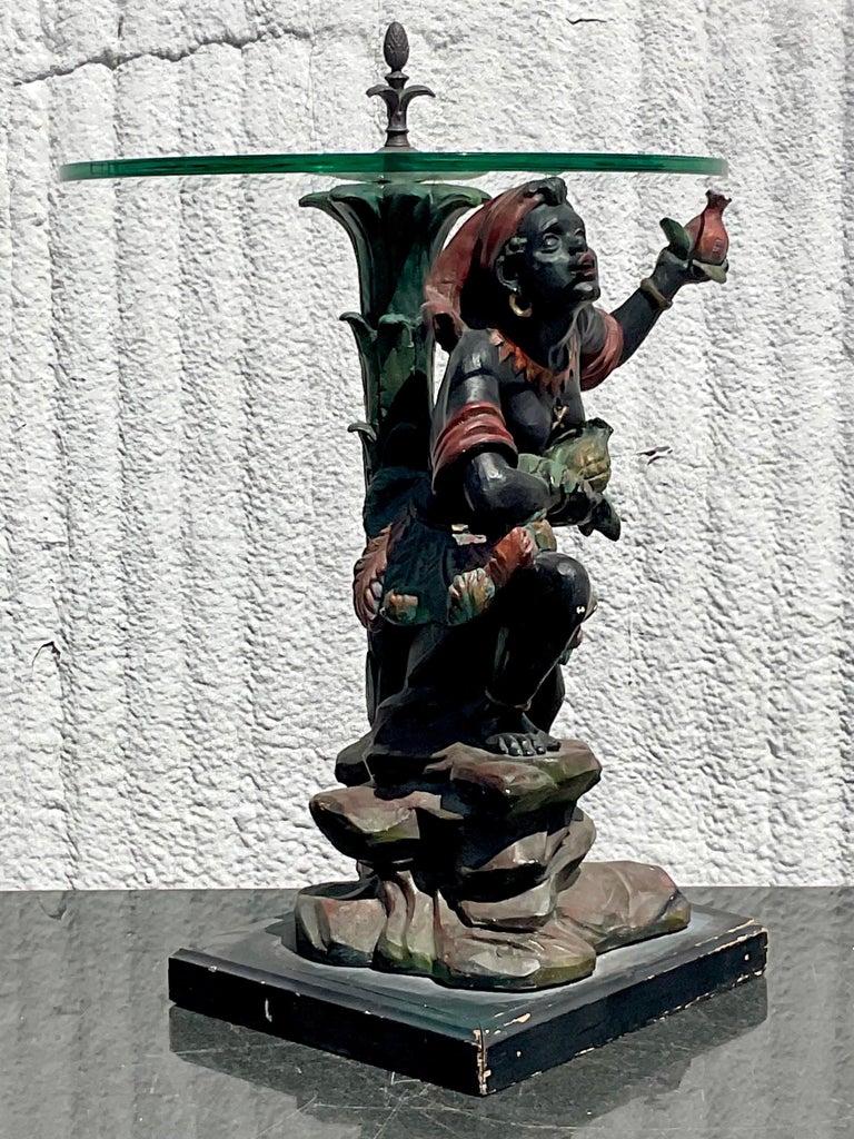 Vintage Blackamoor Side Table For Sale at 1stDibs
