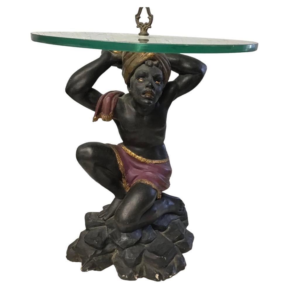 Vintage Blackamoor Side Table For Sale at 1stDibs