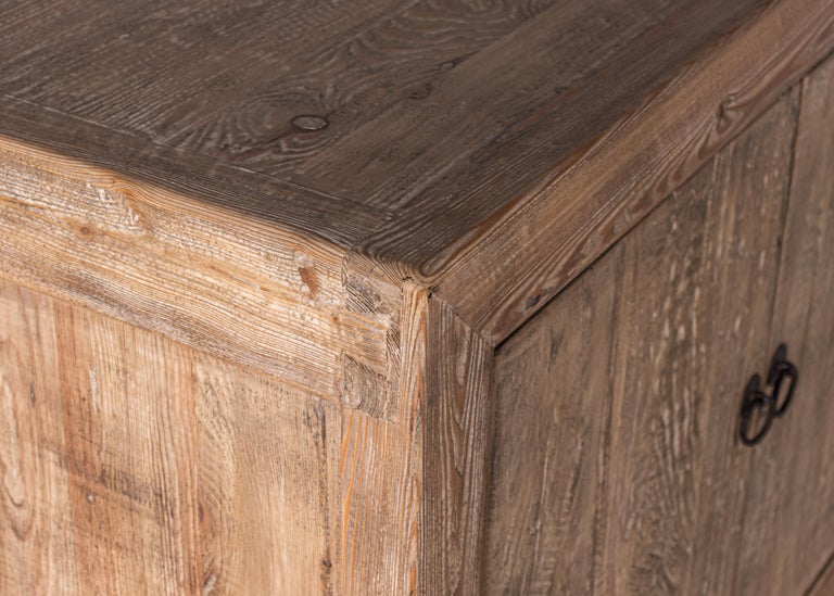 Vintage Bleached Elm Two Door Cabinet at 1stDibs