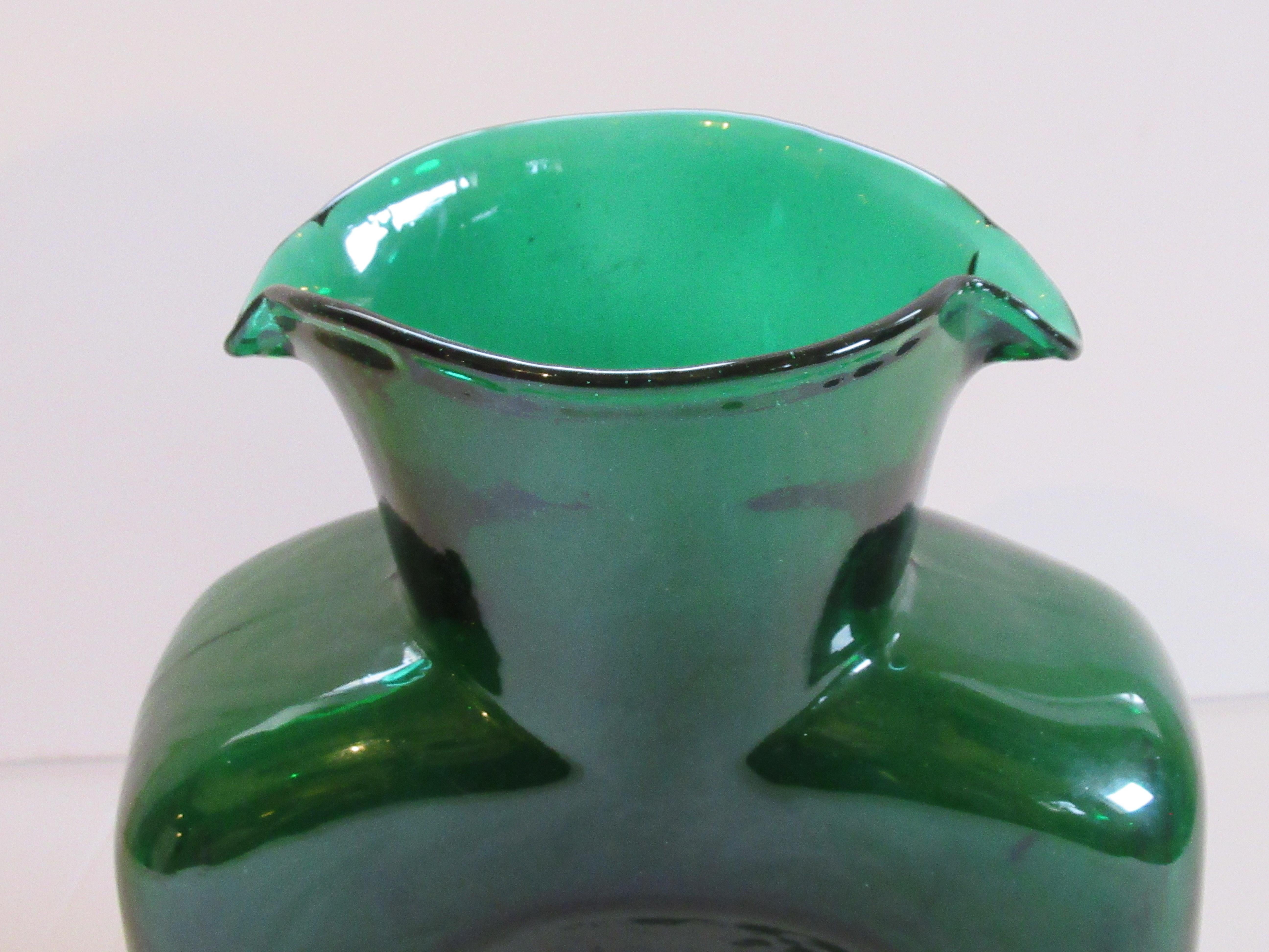 Blenko Emerald Green Glass Water Bottle at 1stDibs | green blenko glass